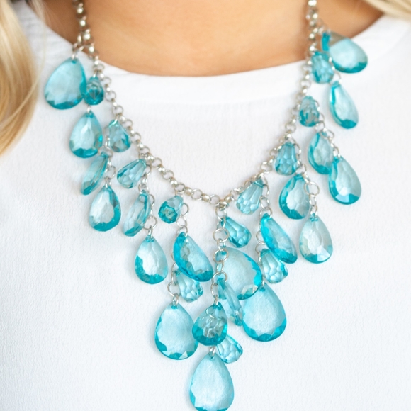 paparazzi | Jewelry | Blue Teardrop Bead Necklace | Poshmark